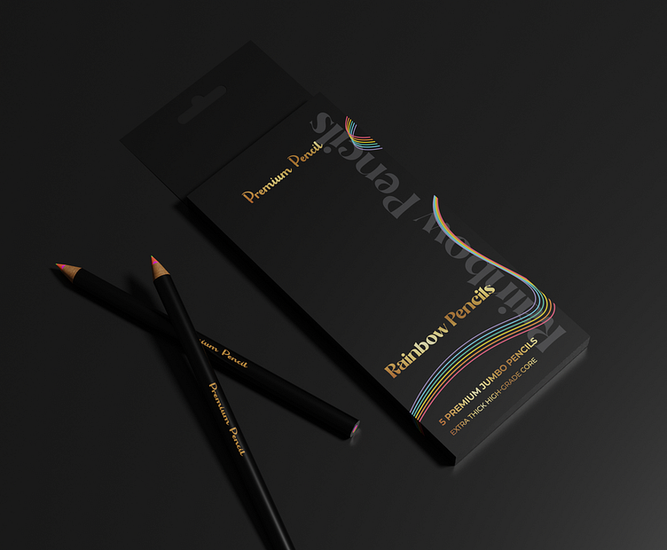 Premium Rainbow Pencil Packaging Design by umair asghar on Dribbble
