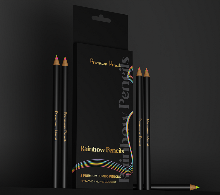 Premium Rainbow Pencil Packaging Design by umair asghar on Dribbble