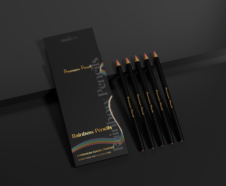 Premium Rainbow Pencil Packaging Design by umair asghar on Dribbble