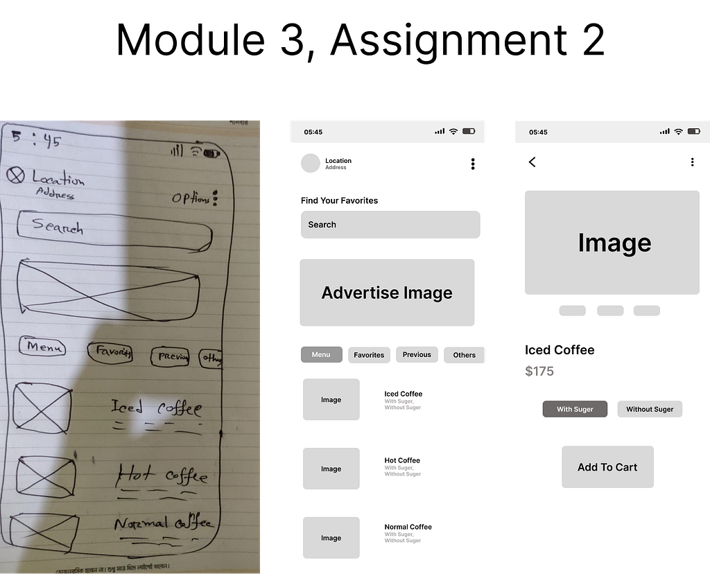 Coffee App Wireframe by Mahid Talukder on Dribbble