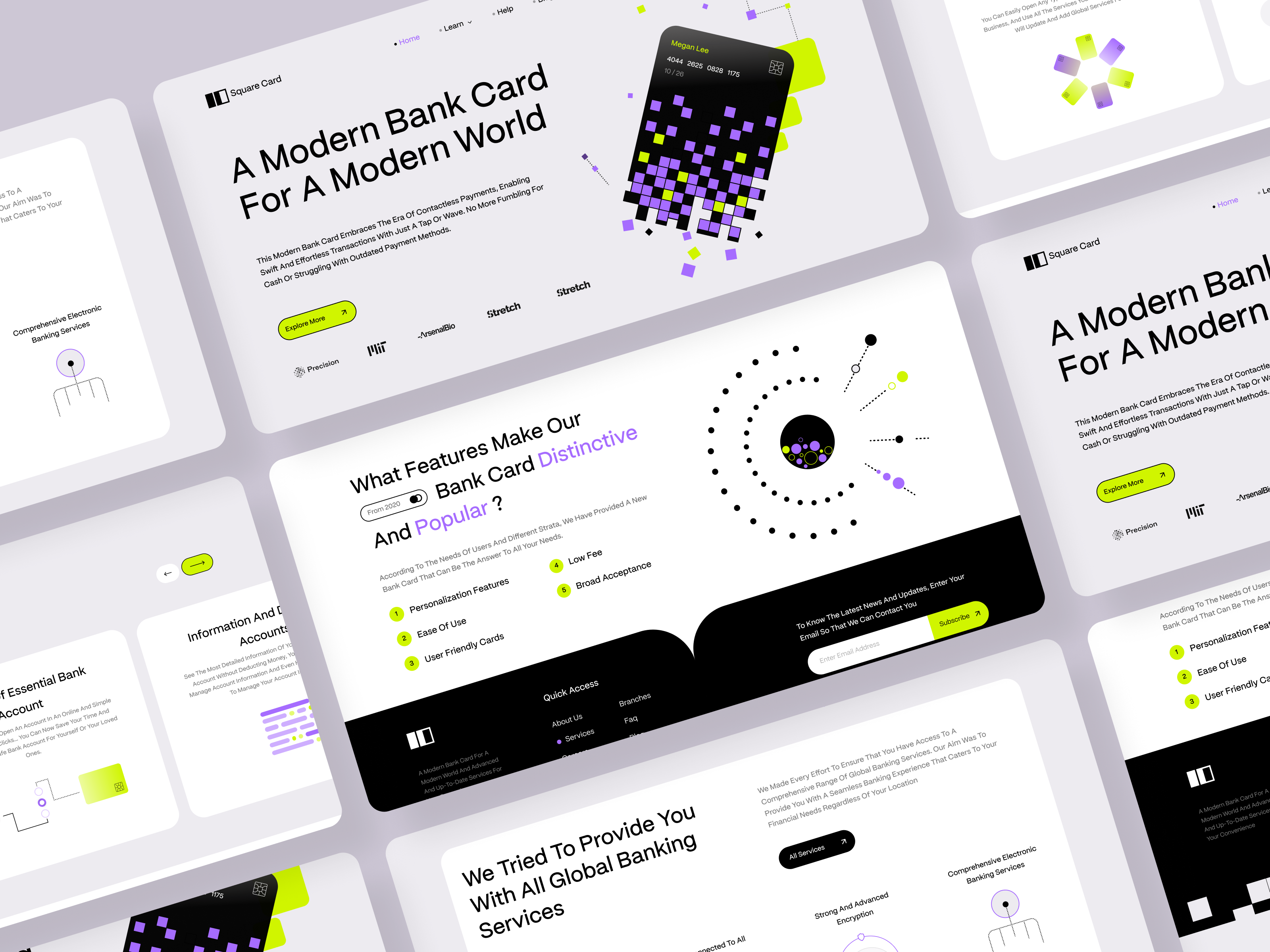 Card Banking Web Design Exploration by QClay on Dribbble