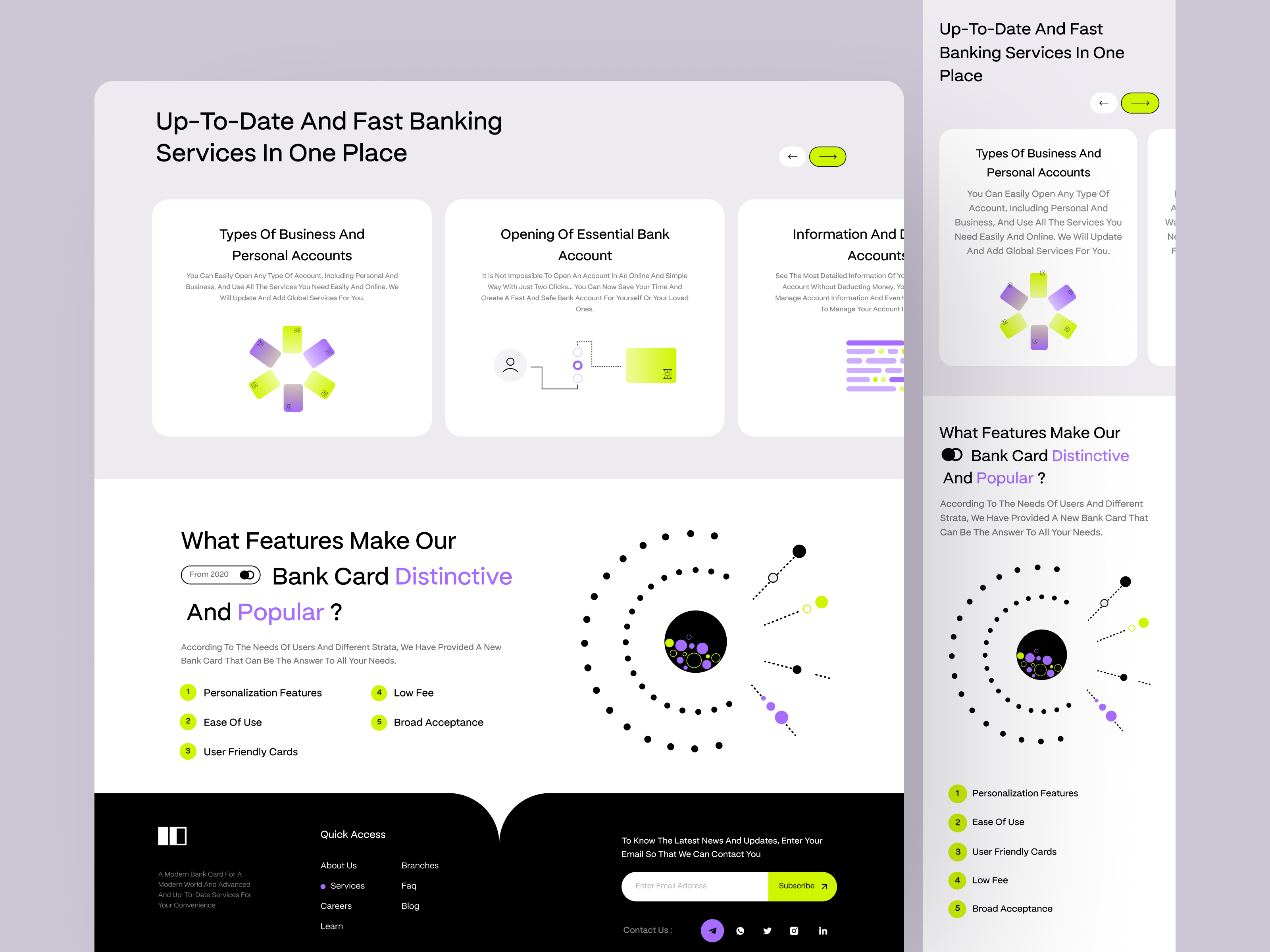 Card Banking Web Design Exploration by QClay on Dribbble