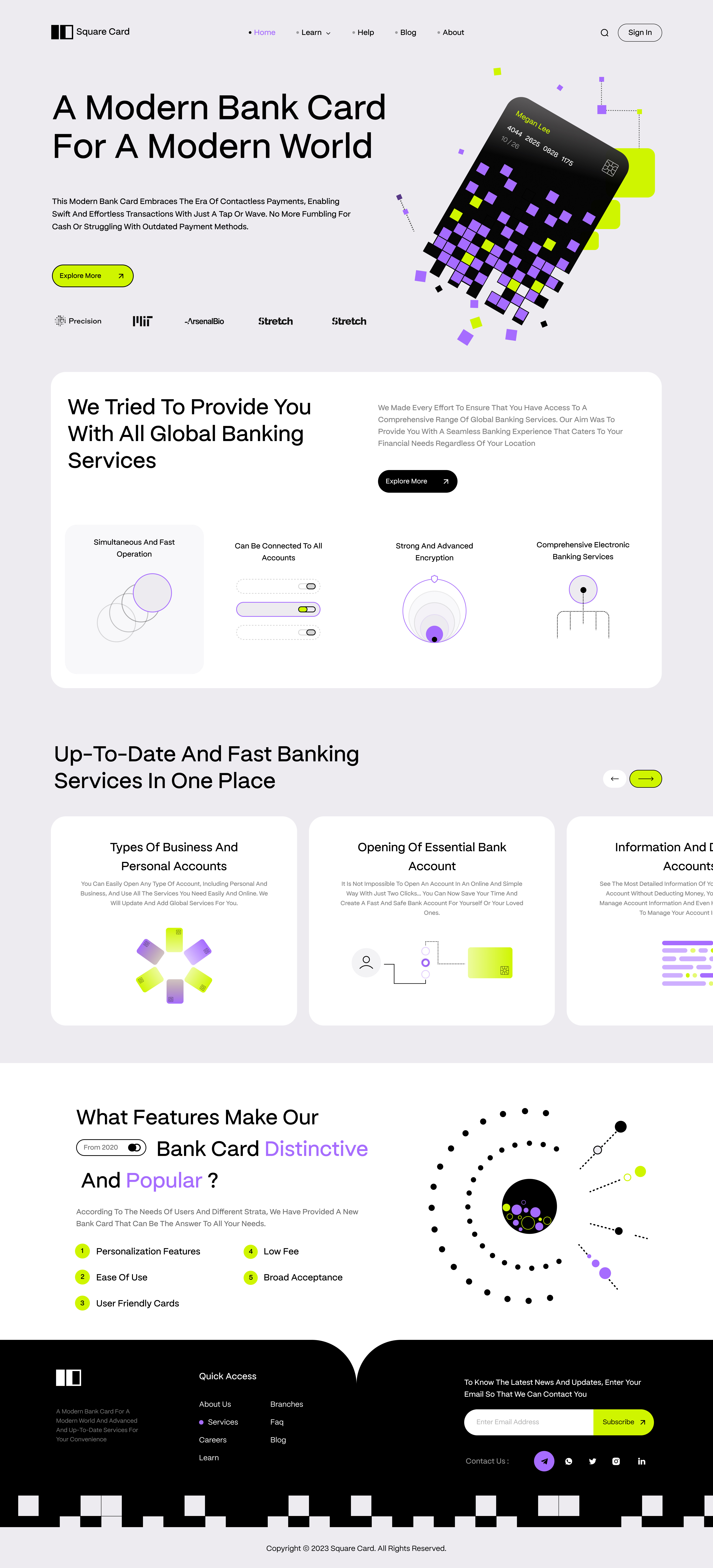 Card Banking Web Design Exploration by QClay on Dribbble