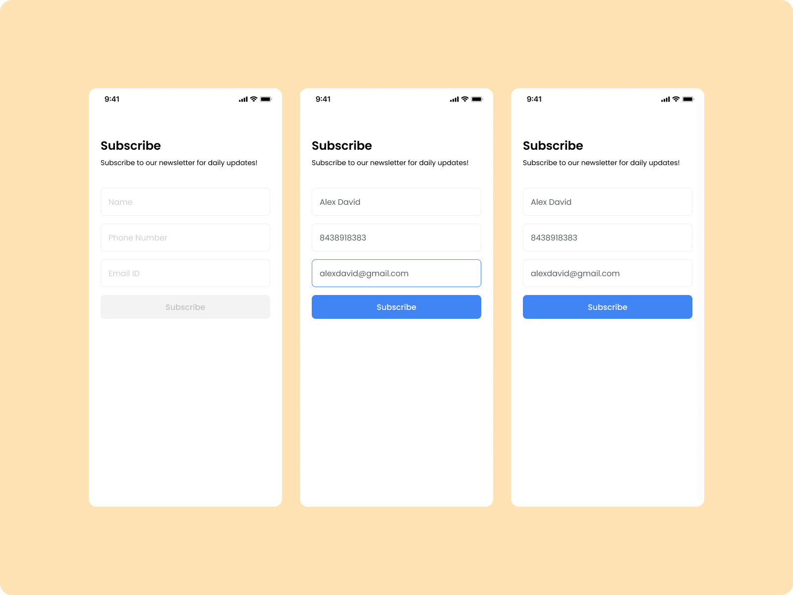 Subscription Form designs, themes, templates and downloadable graphic ...