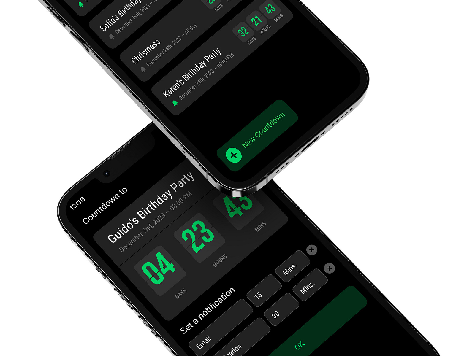 Countdown app concept by Alex Campusano on Dribbble