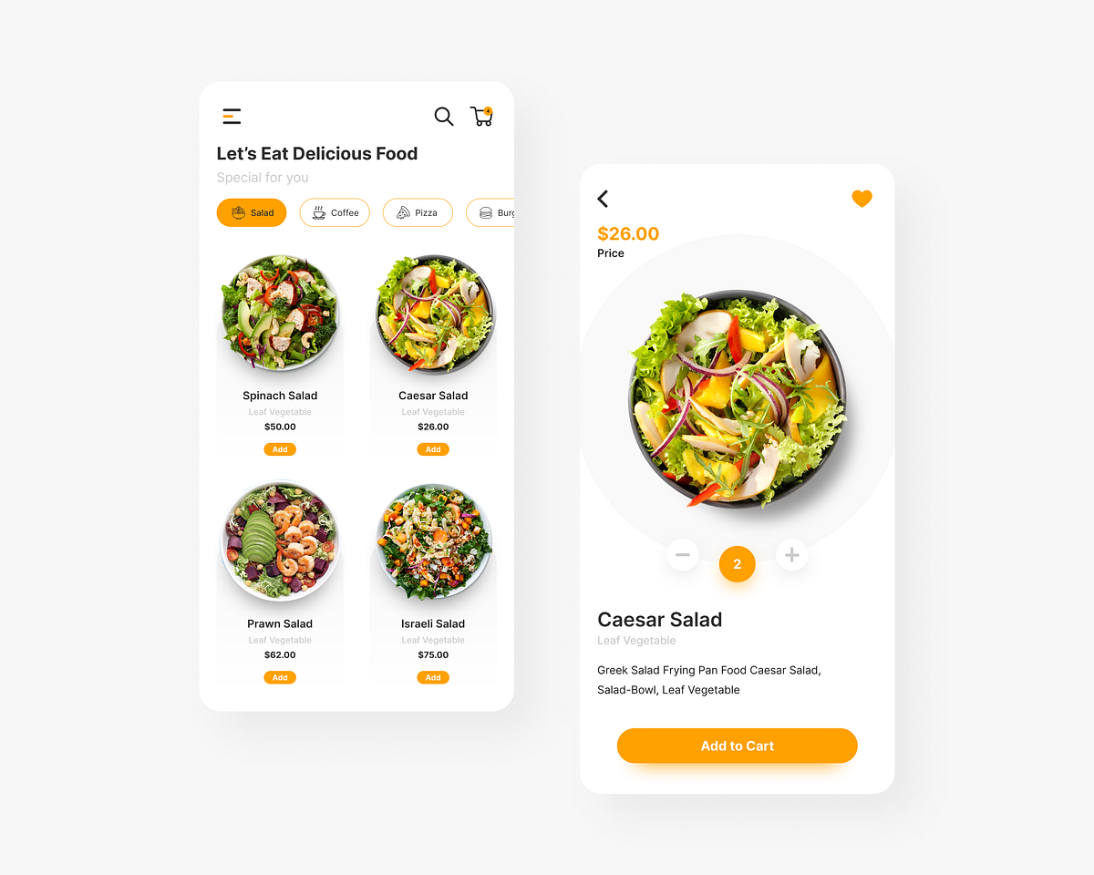 Food Ordering App - UI Design by Keyur Gajera on Dribbble