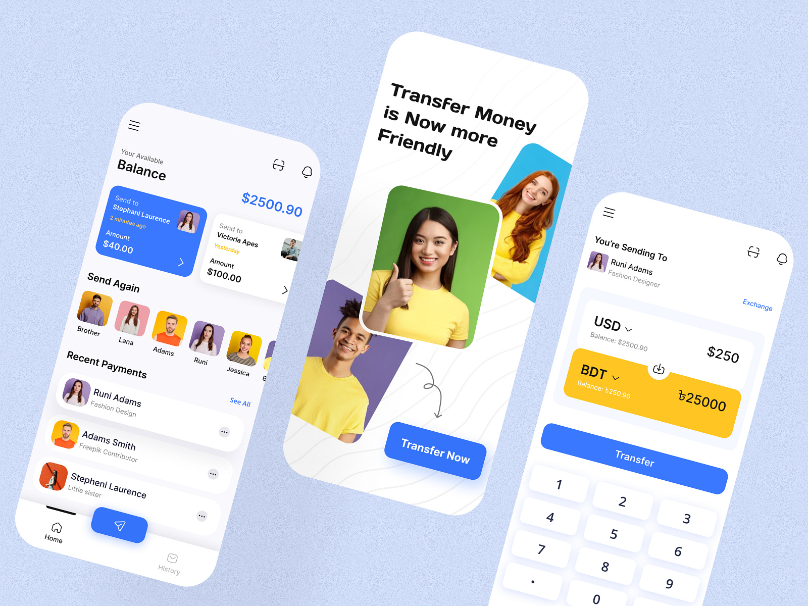 Money Transfer App Design by Jisan Hossan on Dribbble