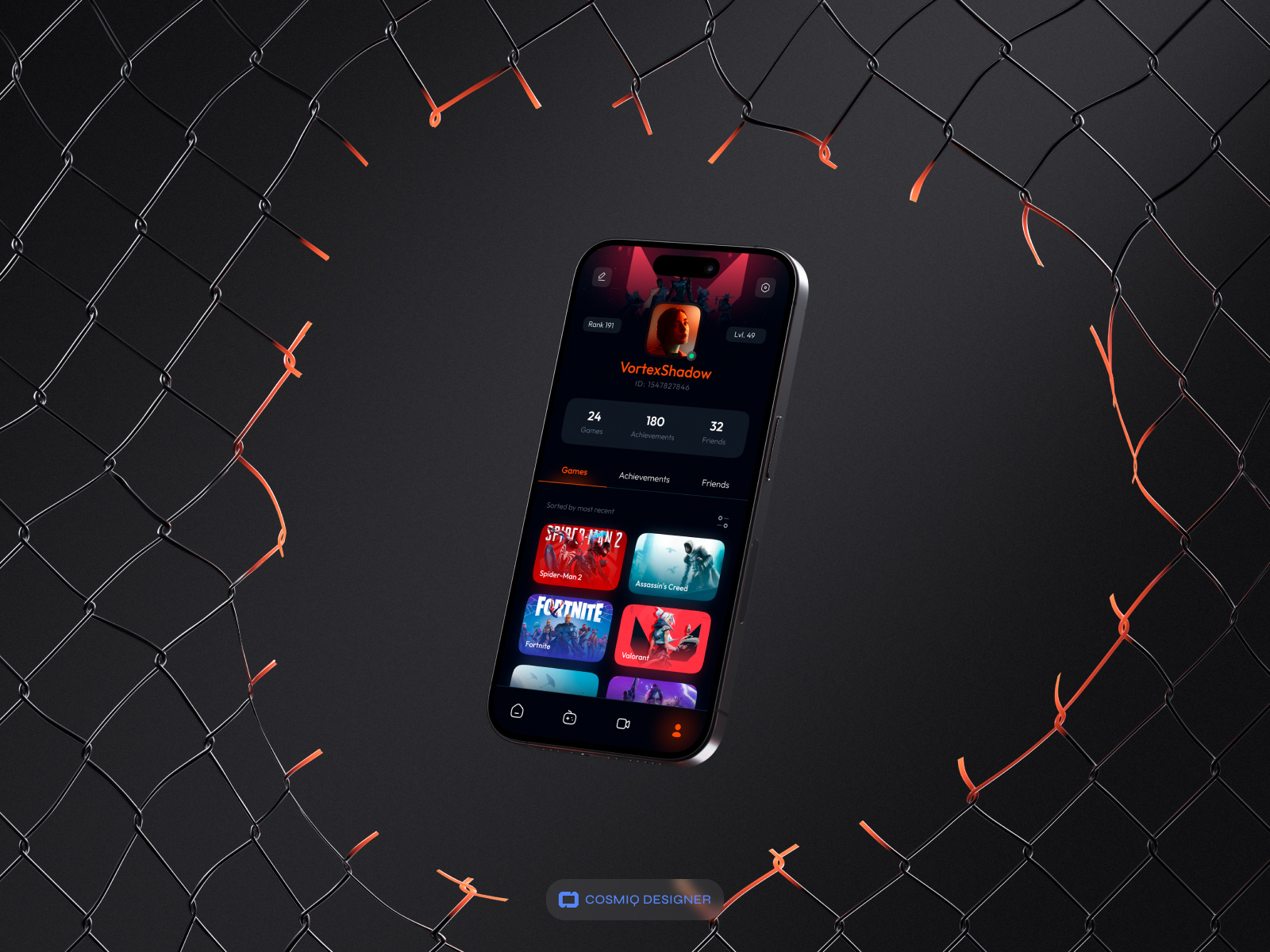Gaming Profile UI/UX Design by Cosmiq Designer on Dribbble