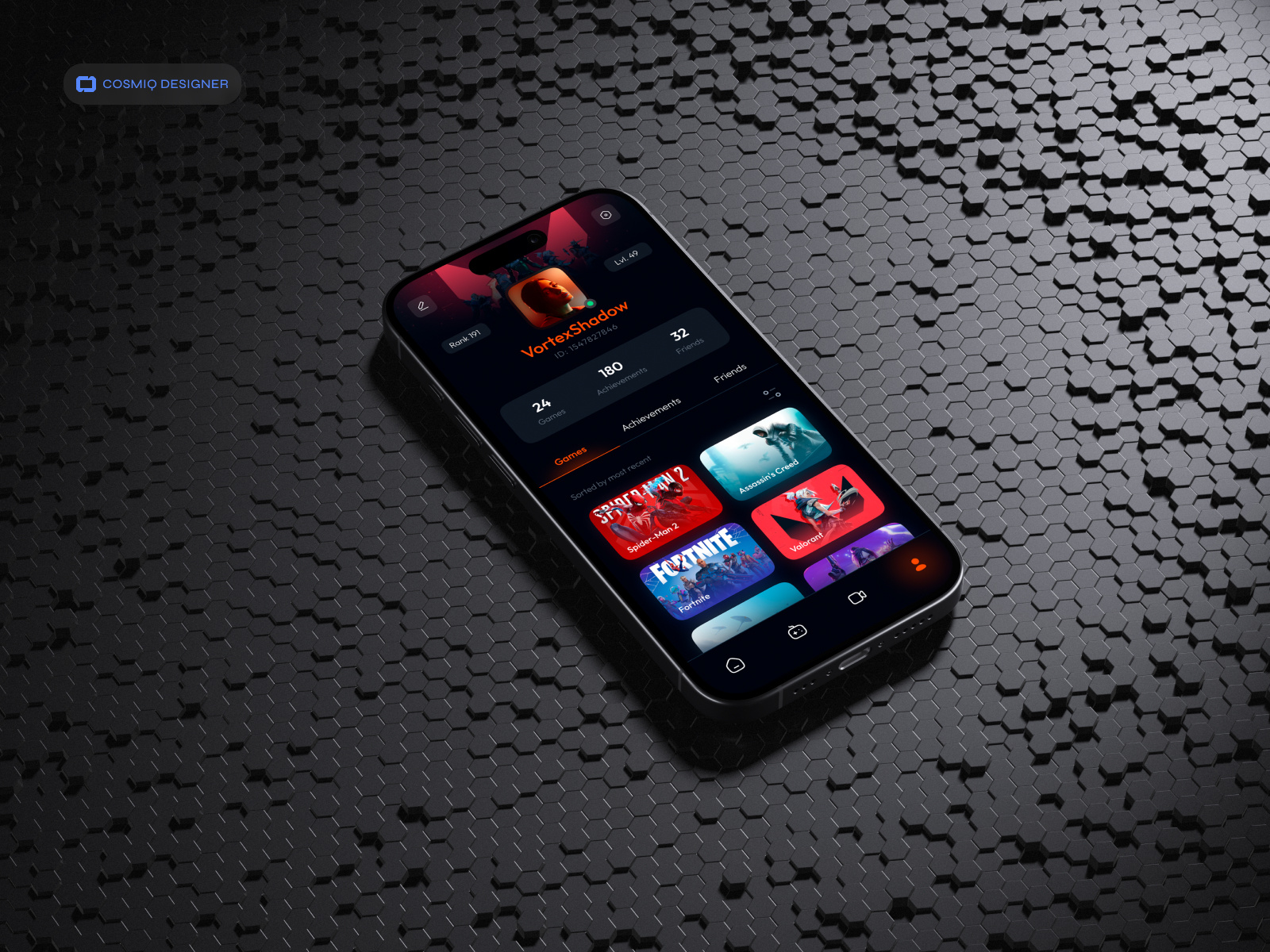 Gaming Profile UI/UX Design by Cosmiq Designer on Dribbble