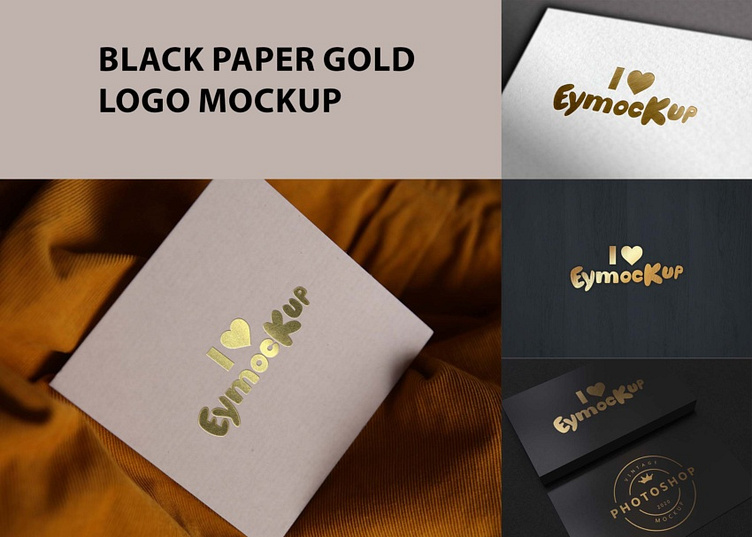 Black Paper Gold Logo Mockup by Arun Kumar on Dribbble