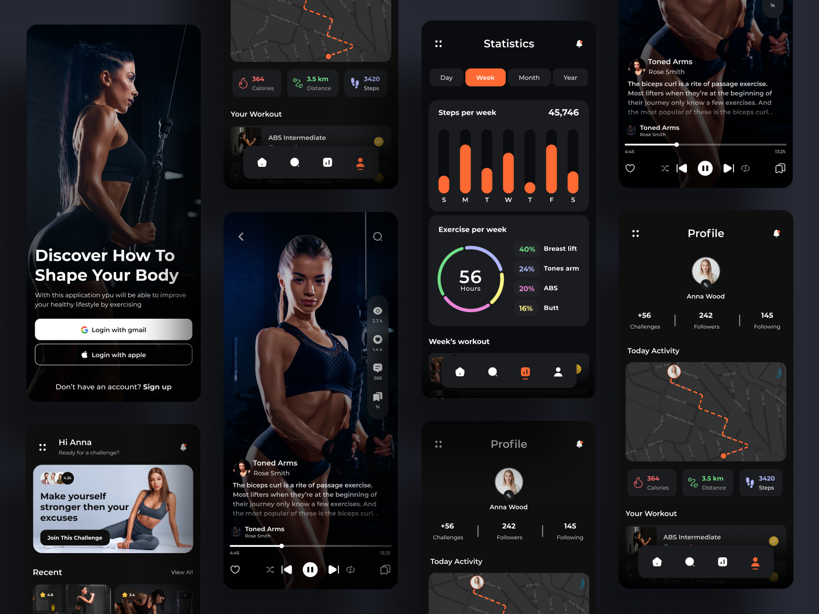 Fitness App by Zeinab Ameri for Fluxio Design on Dribbble