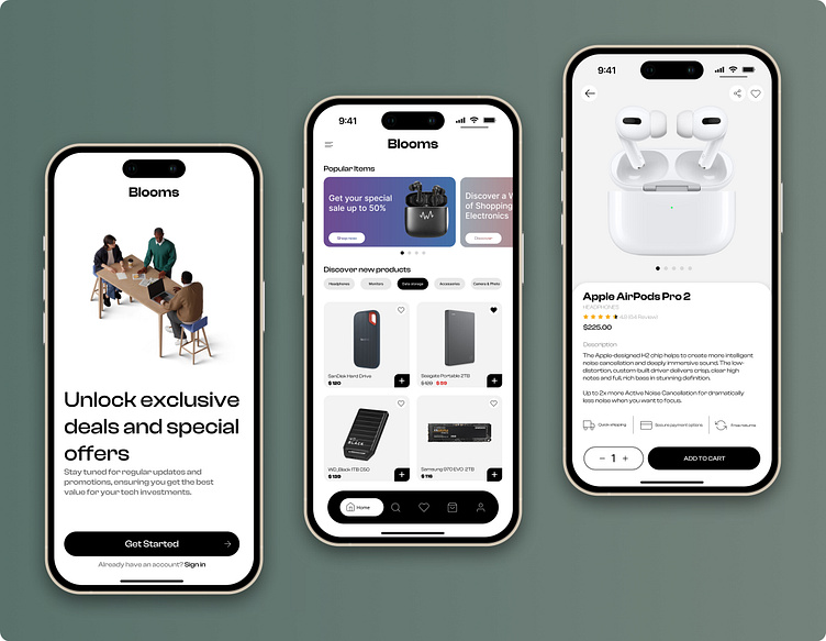 Blooms Electronic Mobile Shop App by Igor Ivković on Dribbble