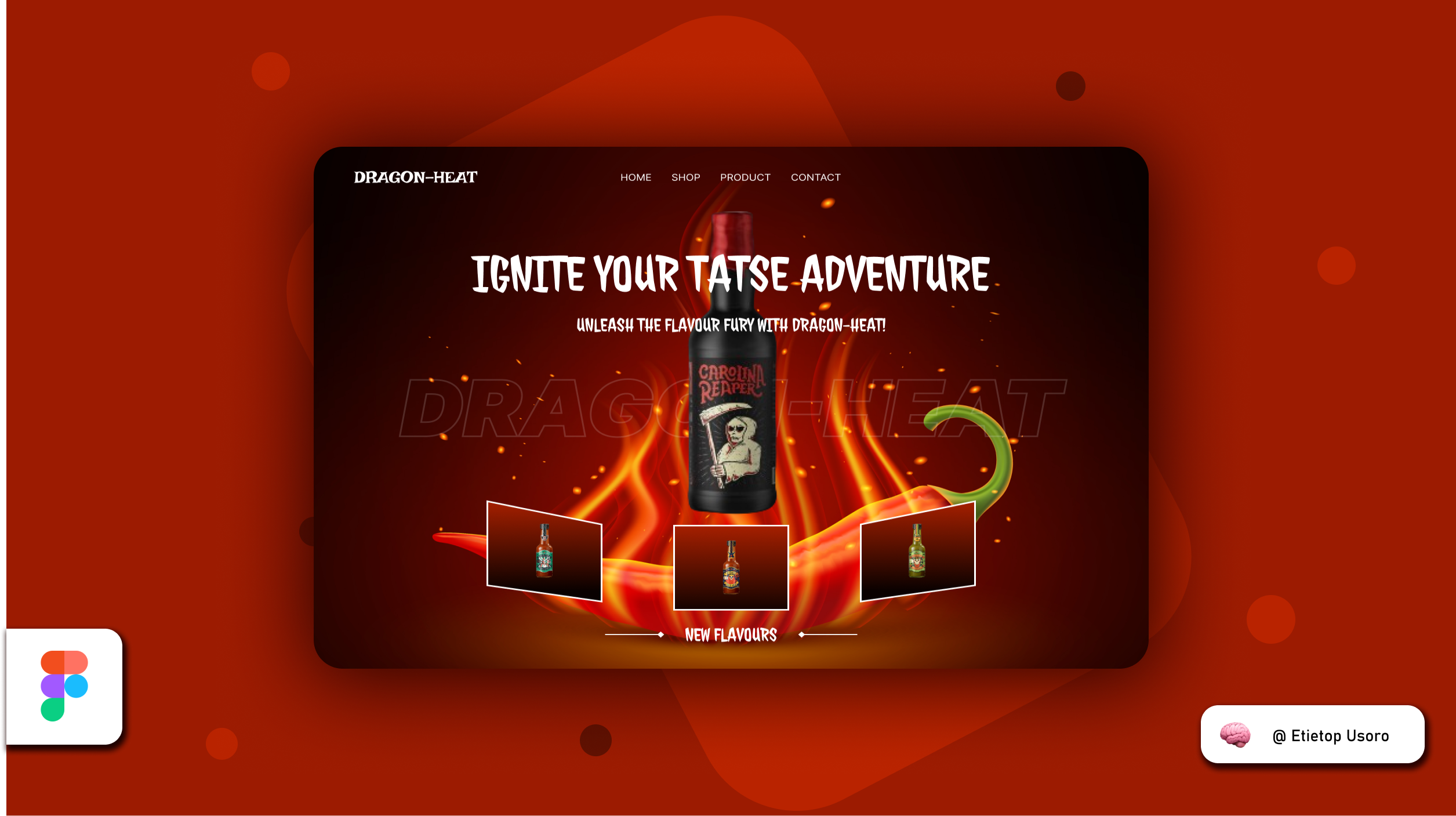 DRAGON-HEAT : A Hot Sauce Landing Page by Etietop Usoro on Dribbble