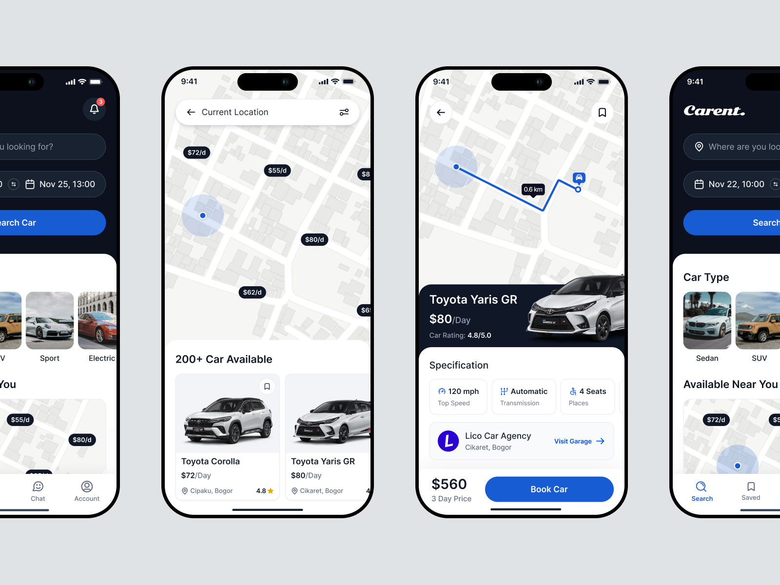 Carent - Car Rental App by Hilal RF for Sans Brothers on Dribbble