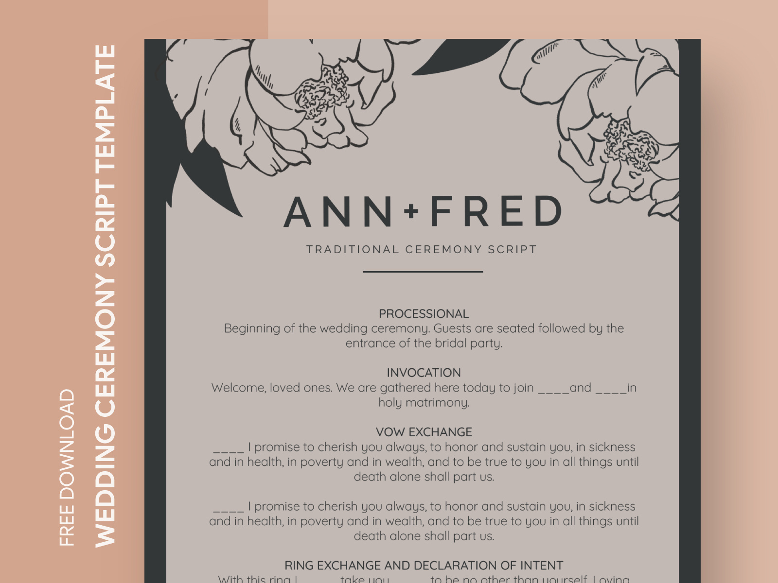 Vintage Wedding Ceremony Script Free Google Docs Template by Gdoc on Dribbble
