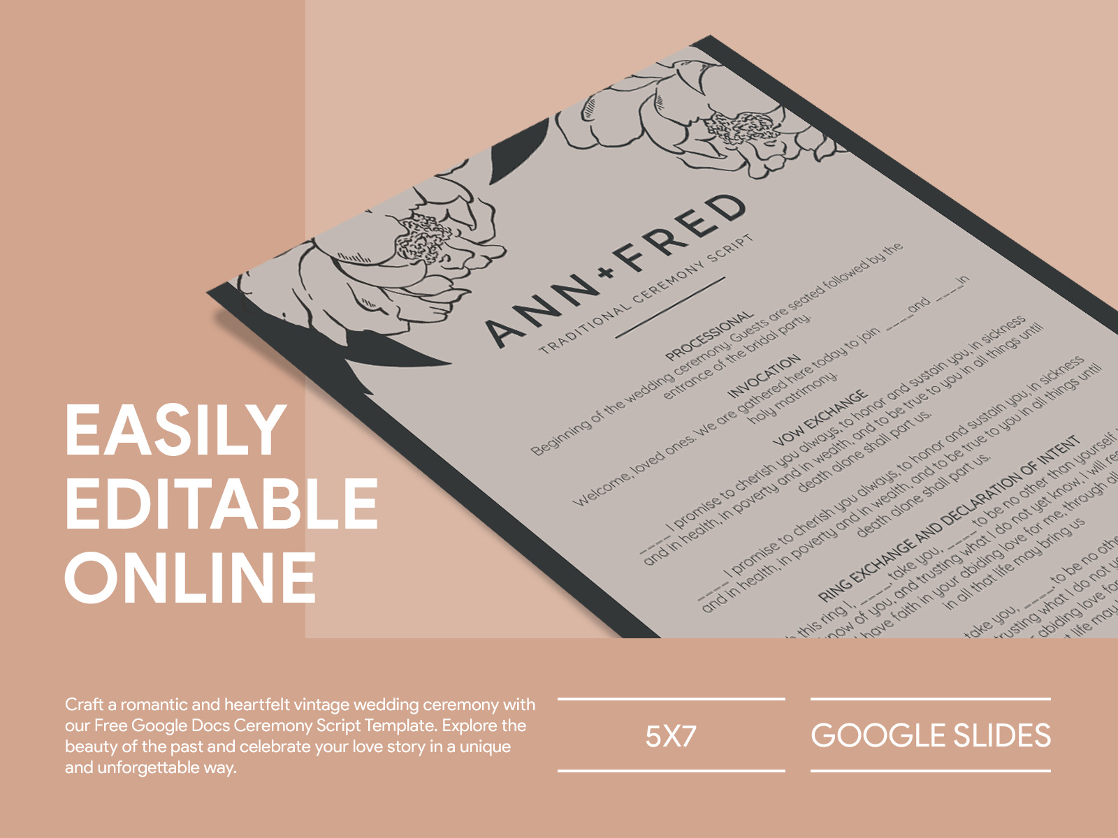 Vintage Wedding Ceremony Script Free Google Docs Template by Gdoc on Dribbble