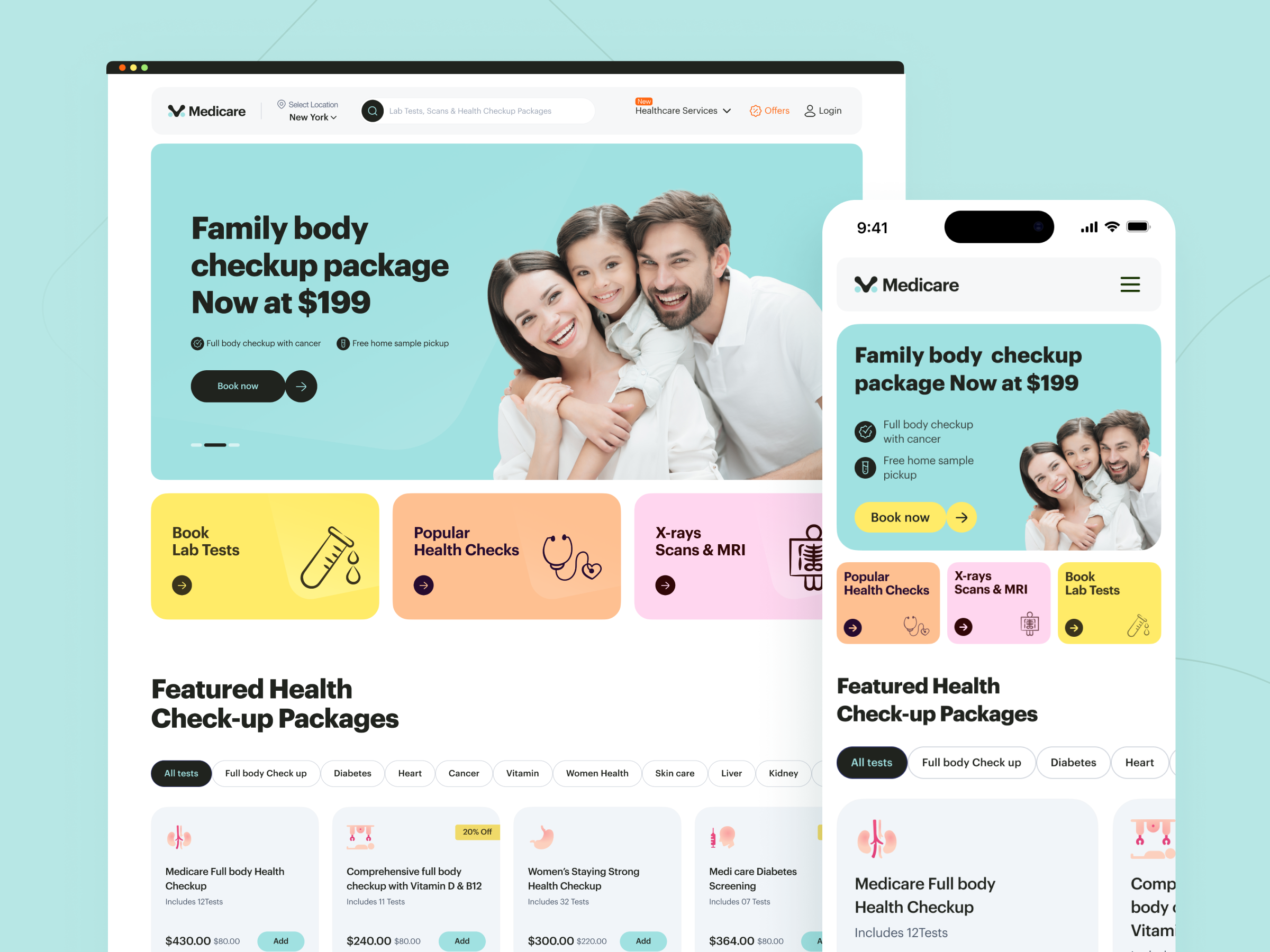 Medical Lab Testing Booking Landing Page by Musemind on Dribbble