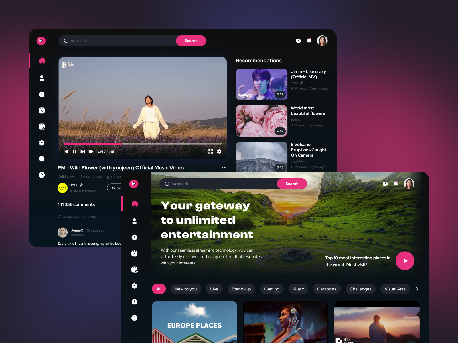 Video Sharing Platform by Dmitry Lauretsky for Ronas IT | UI/UX Team on ...