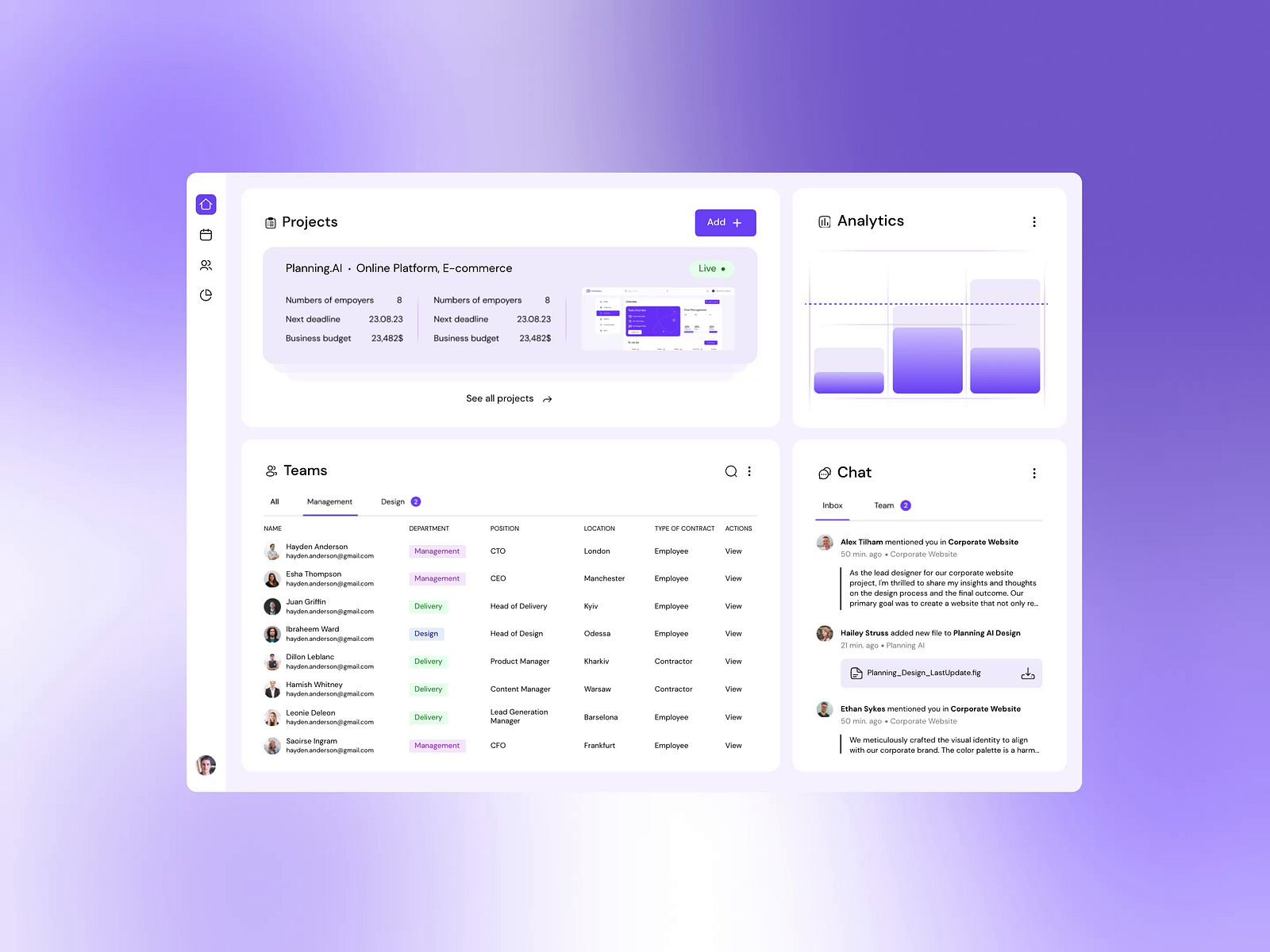 Web App Team Management Dashboard: Light and Dark Mode by ElifTech on ...