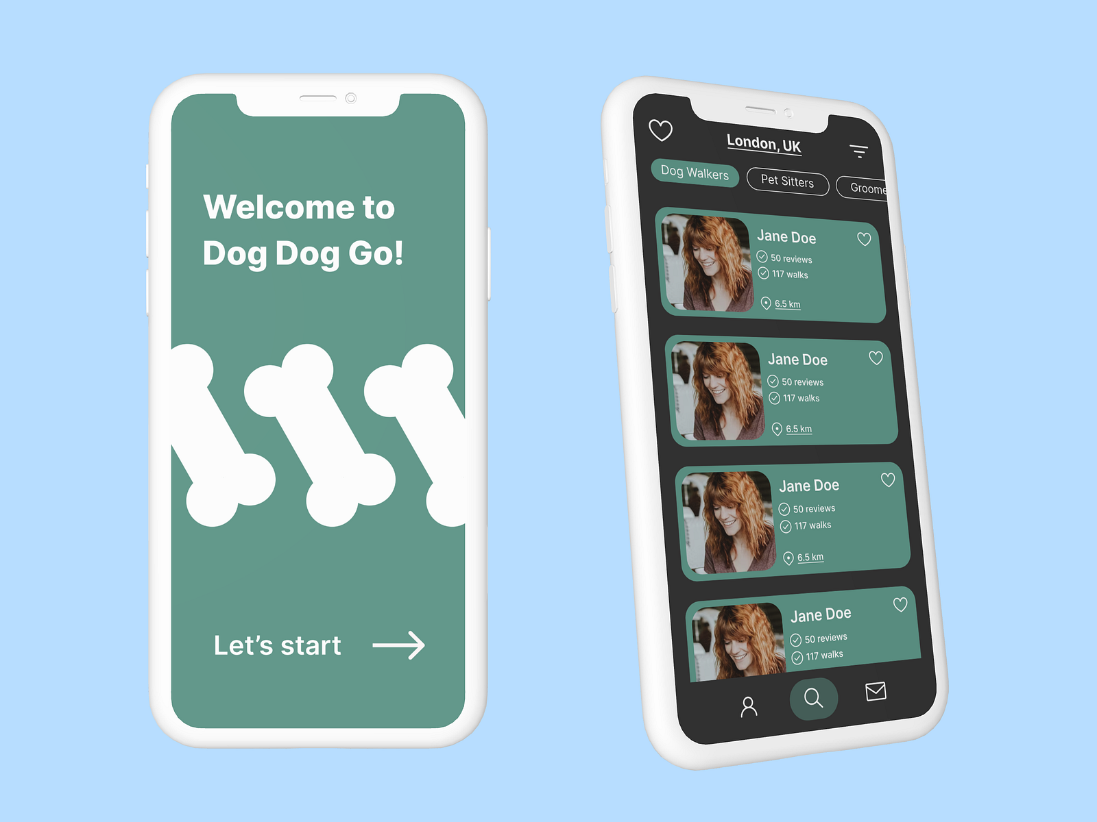 Dog walking app (UX/UI) by Mariia Semenova on Dribbble
