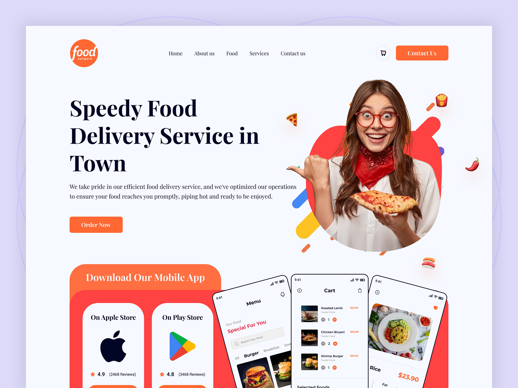 Food Delivery Web App Header Design. by Mahmudul Hasan on Dribbble