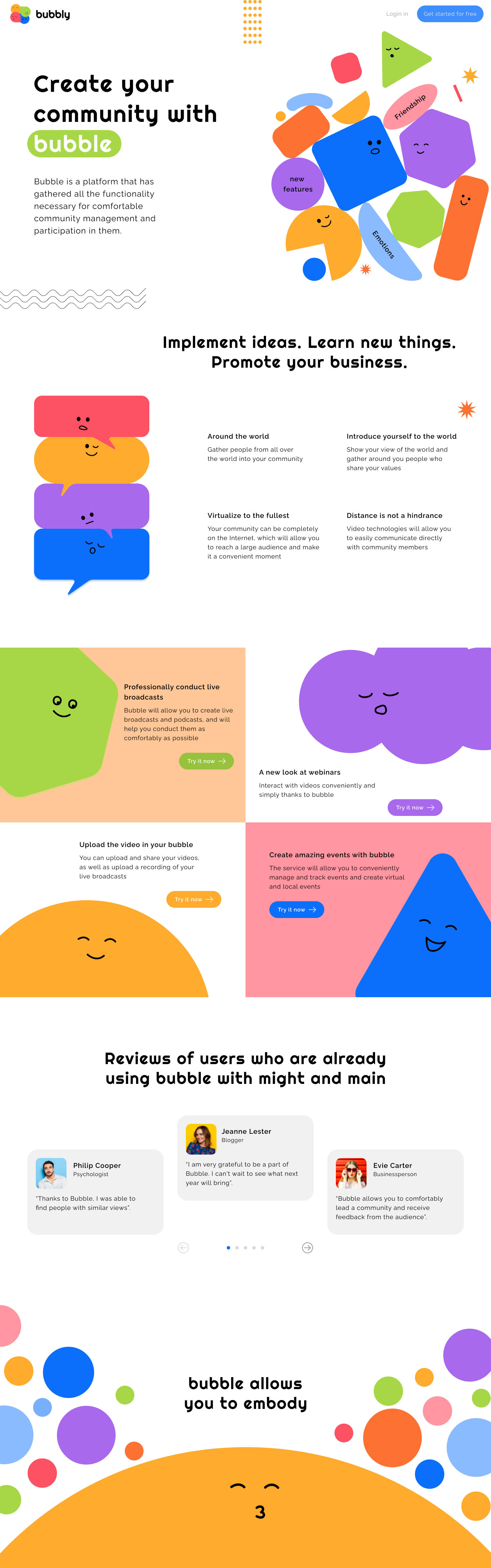 Landing page platforms for creating communities by Sonya on Dribbble