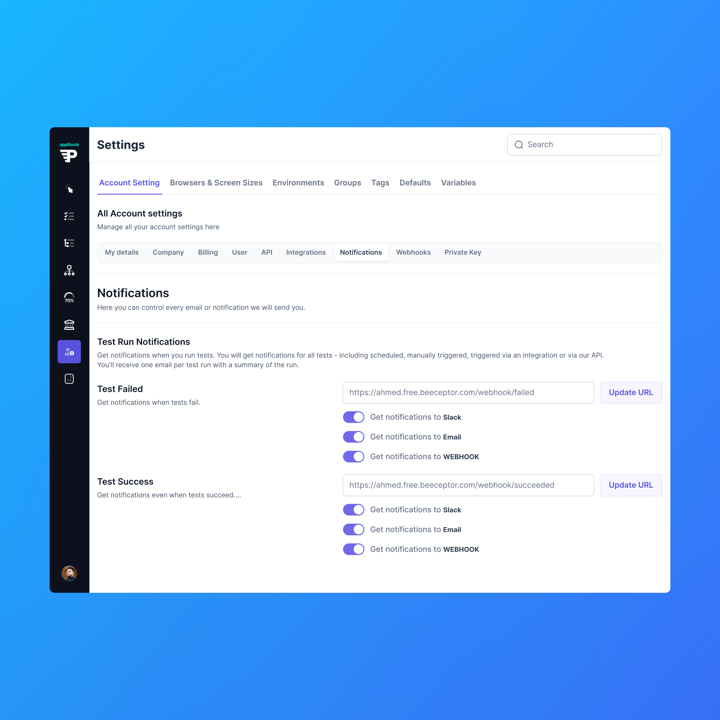 Settings pages for SaaS Product - preflight - Applitools by Ahmed Al-kheerow on Dribbble