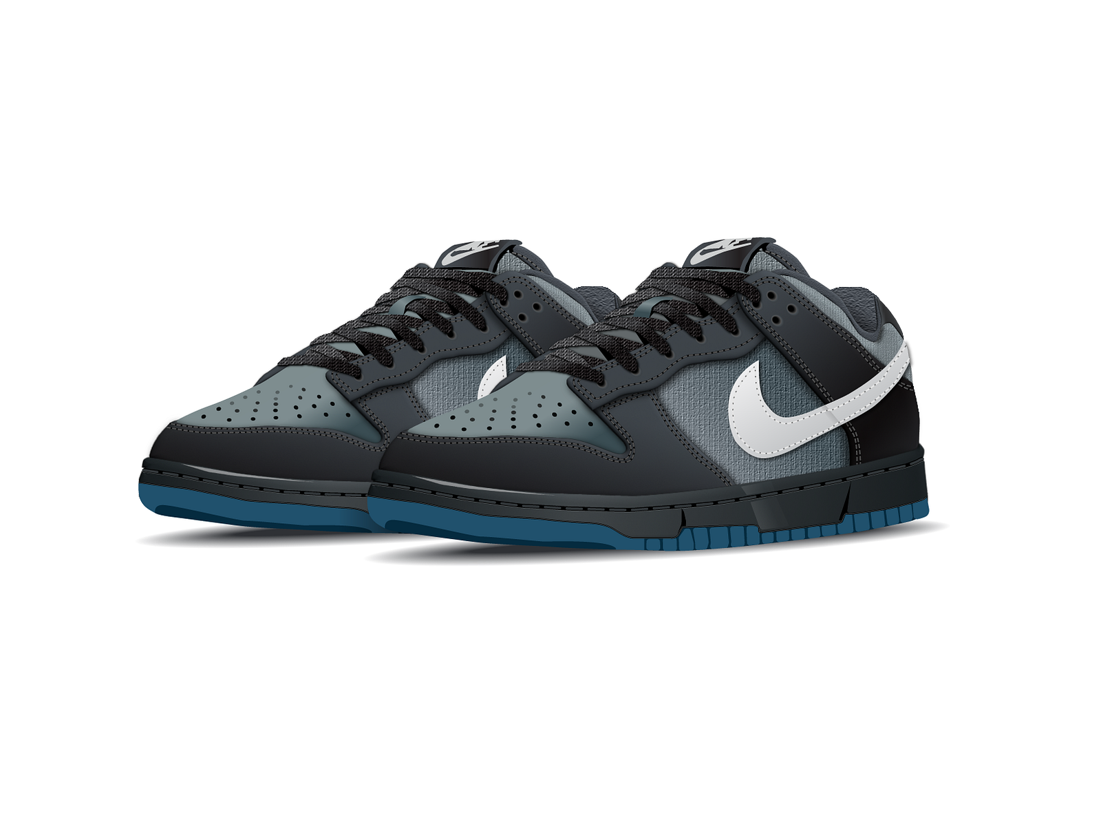Pair of NIKE Dunk Low - Vector Illustration by Nick Paradise on Dribbble