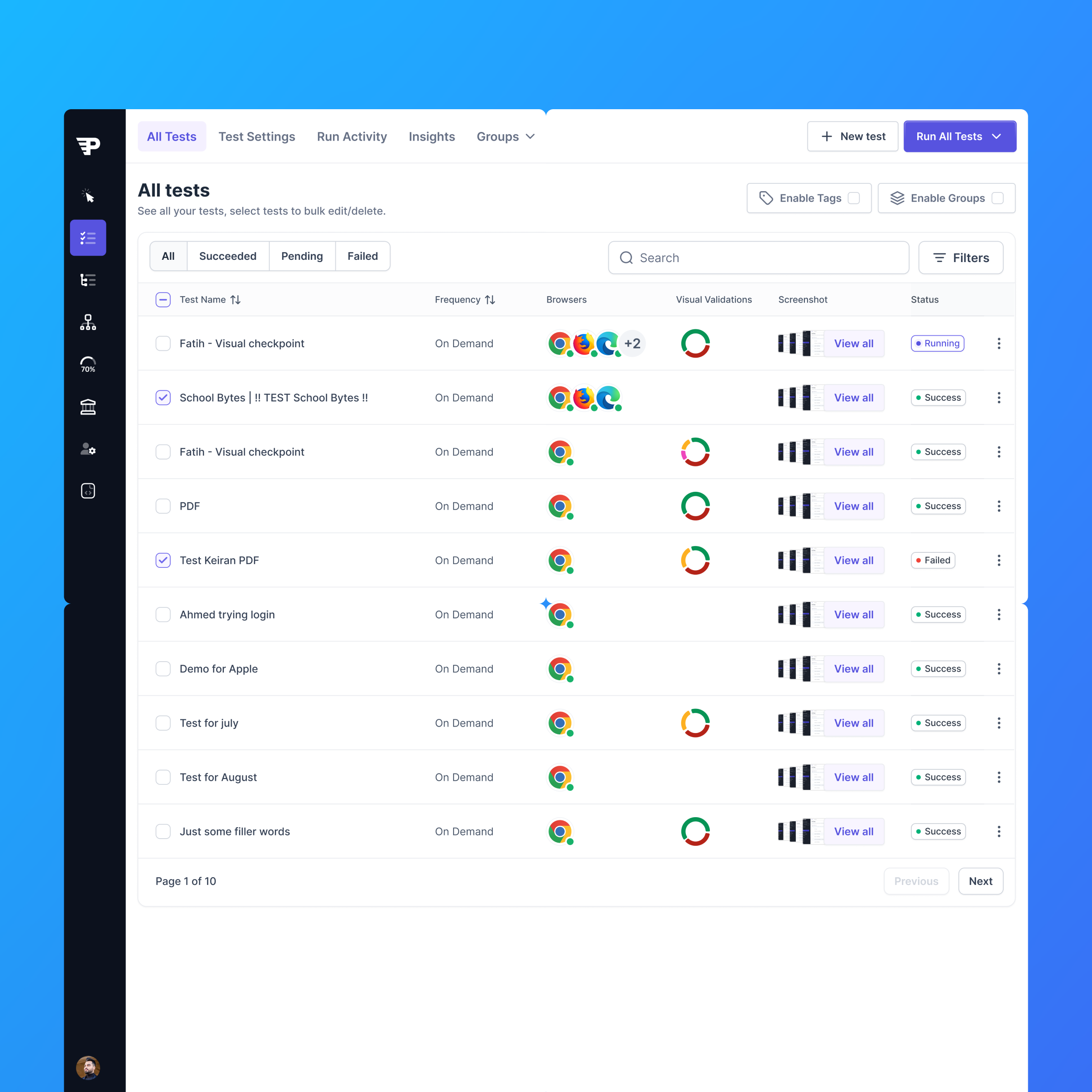 Multiple screens of Automation QA Testing by Ahmed Al-kheerow on Dribbble