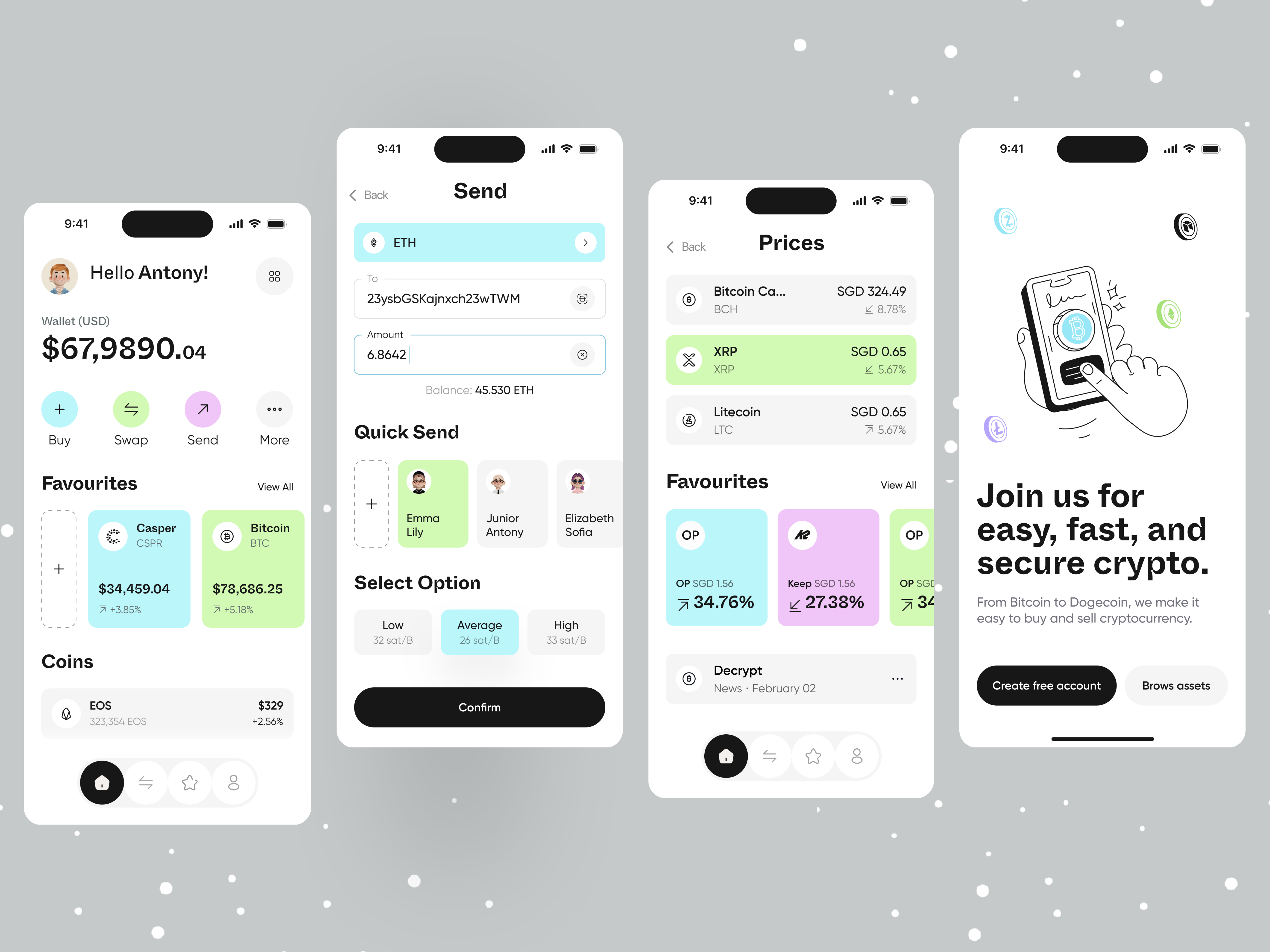 Crypto Wallet App UI by Ofspace UX/UI on Dribbble