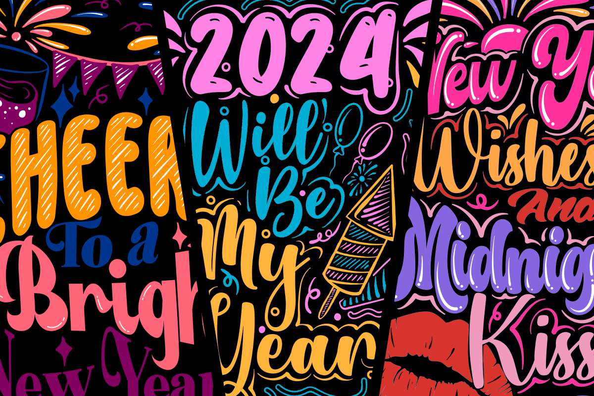 New Year 2024 Lettering Design by Flit Studio on Dribbble