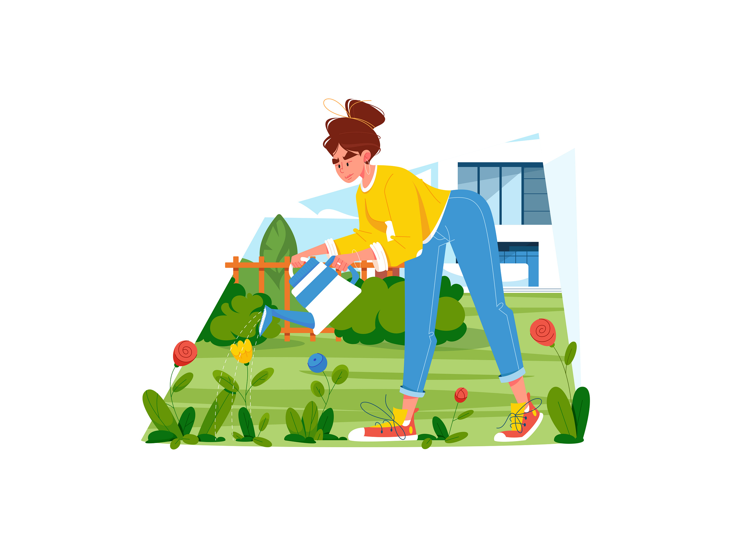 Women doing gardening | Illustration by Yasin Moon on Dribbble