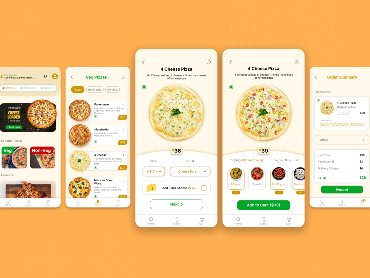 Pizza Ordering APP UI Design by Sajjad Hossain on Dribbble