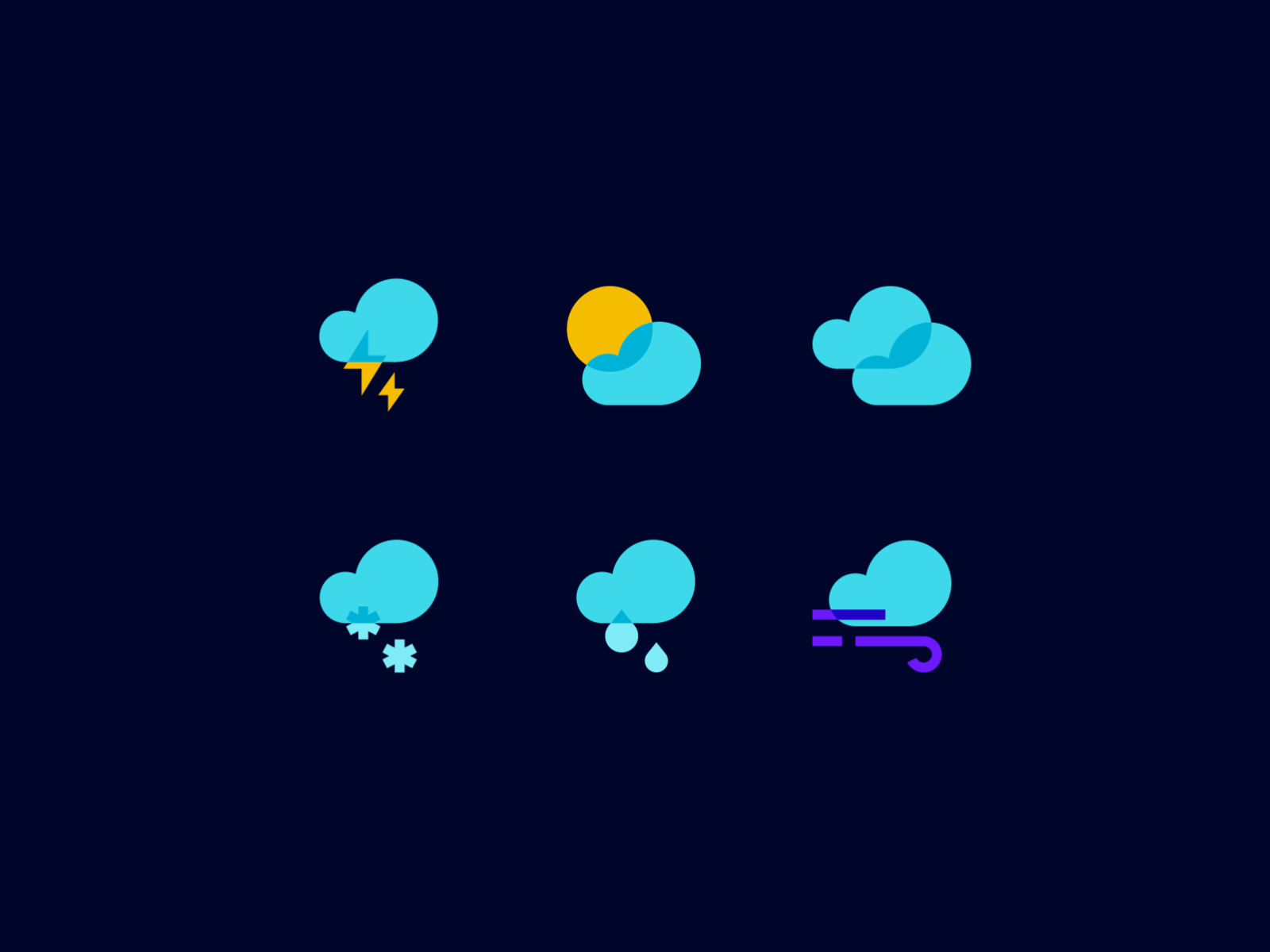 Animated weather icons by Nick Kozin on Dribbble