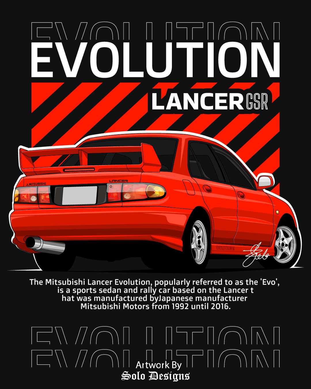 Mitsubishi Lancer Evolution III Vector art by Solo Designs on Dribbble