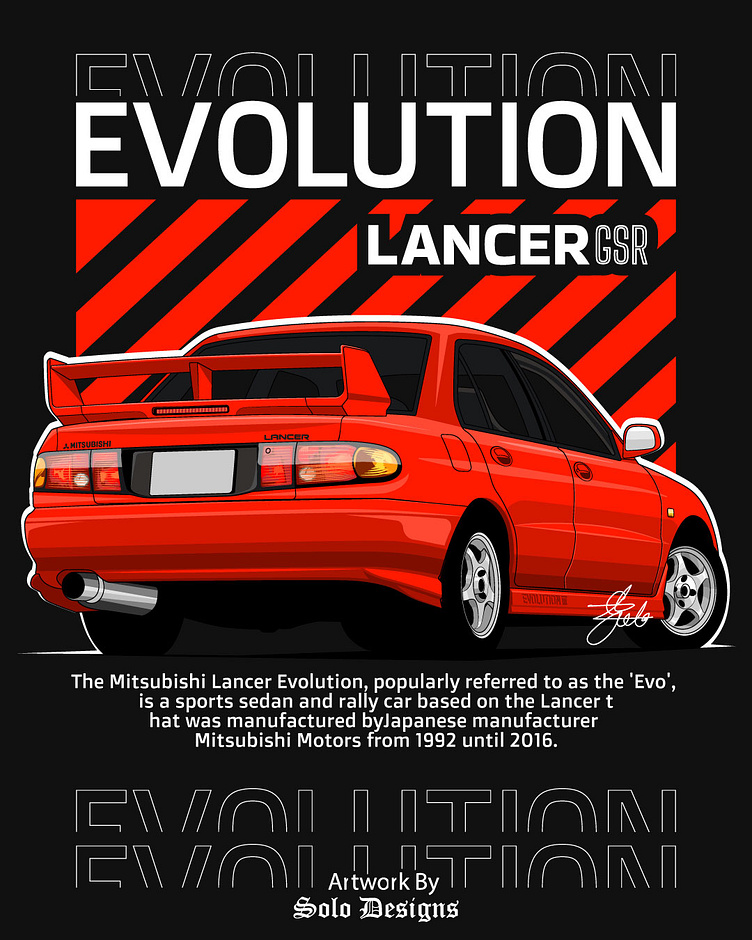 Mitsubishi Lancer Evolution III Vector art by Solo Designs on Dribbble