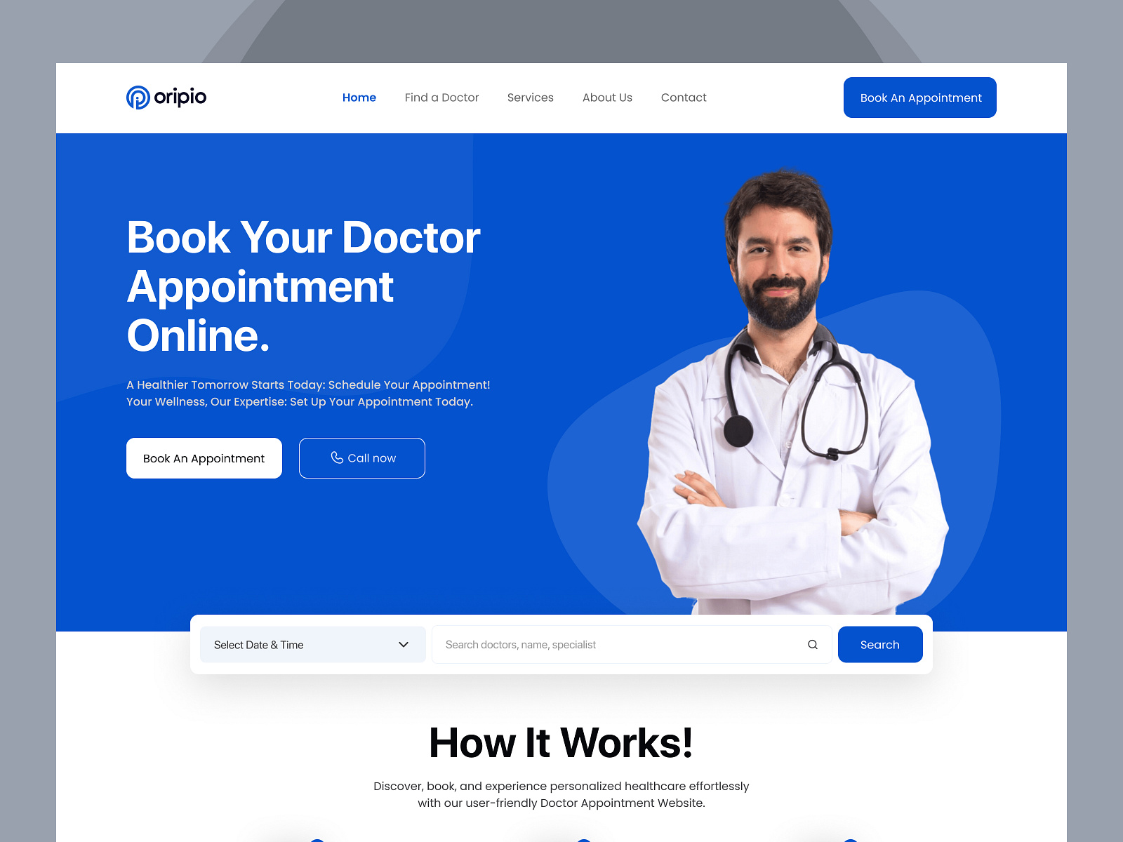 Doctor Appointment Website Design by Oripio on Dribbble