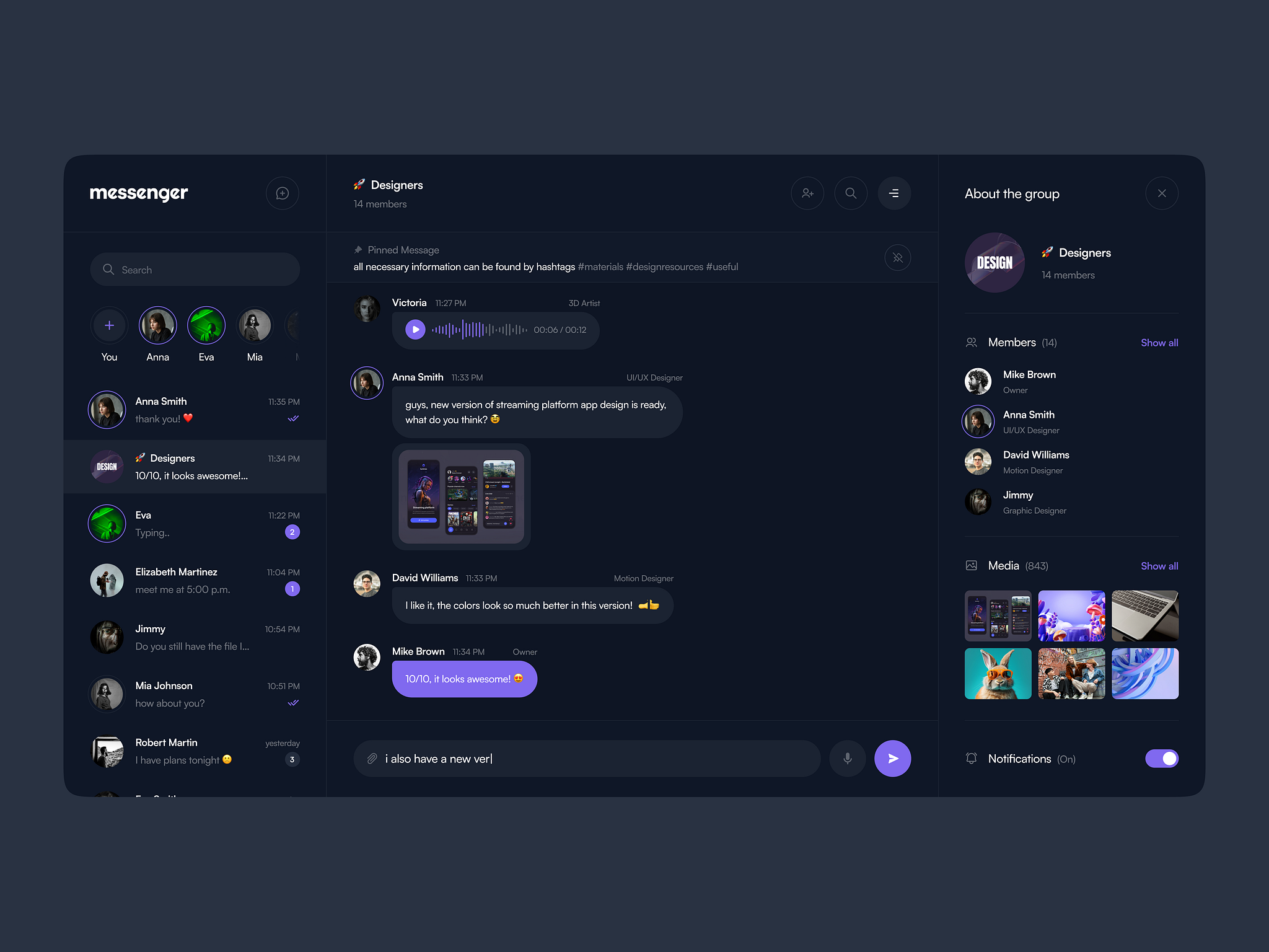 Messenger — Message App Design by Valtorian on Dribbble