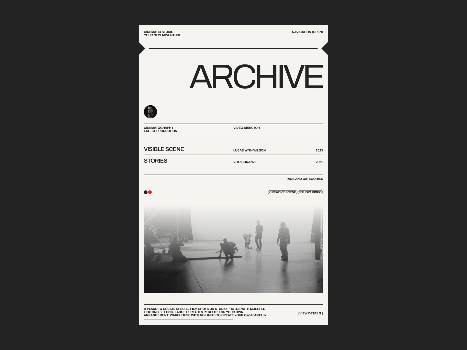 ARCHIVE - Website Concept by Tomasz Mazurczak for Studio Design on Dribbble