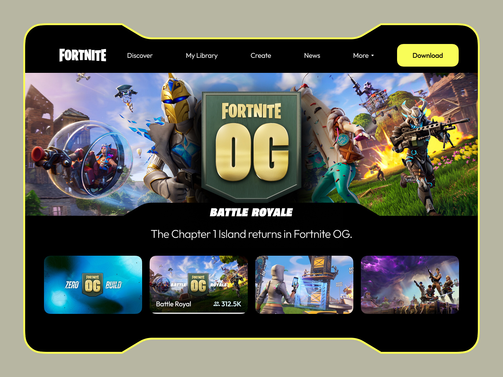 Fortnite Online Game UX/UI Landing Page Design by vino_costa for Roobinium on Dribbble