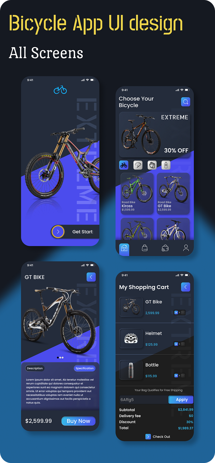 Bicycle app UI design by Sync on Dribbble