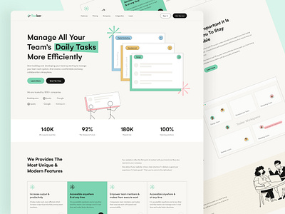 Tasker: Task Management Landing Page by MindInventory UI/UX for ...