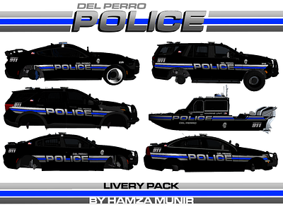 I designed custom black Del perro Police Livery pack, FiveM by Muhammad ...