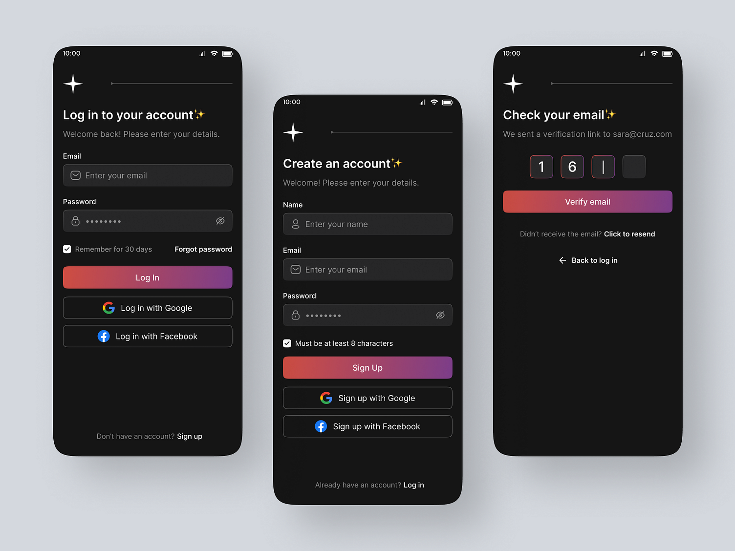 Mobile App - Login & Signup by Bhautik Domadiya on Dribbble