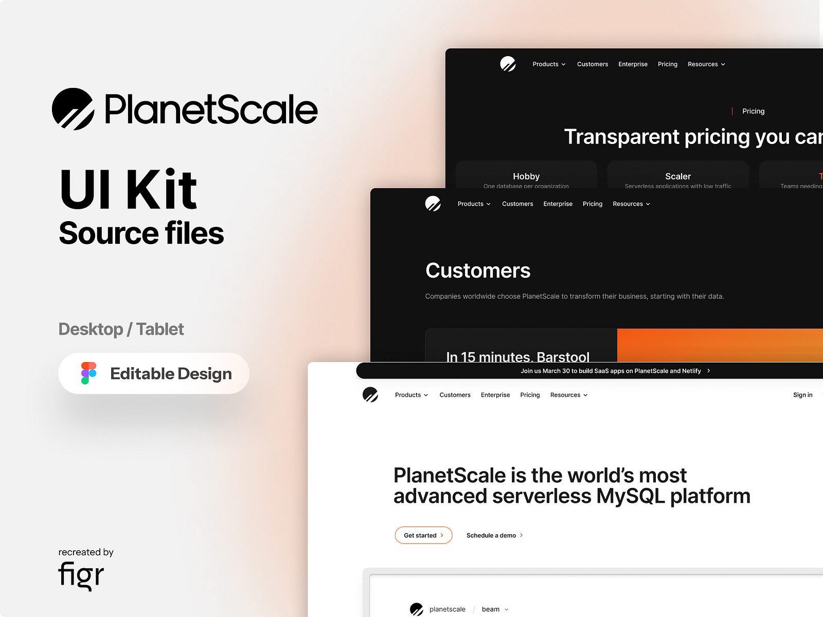 Make PlanetScale UI your own by Figr Design on Dribbble