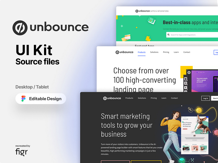 Make Unbounce UI your own by Figr Design on Dribbble