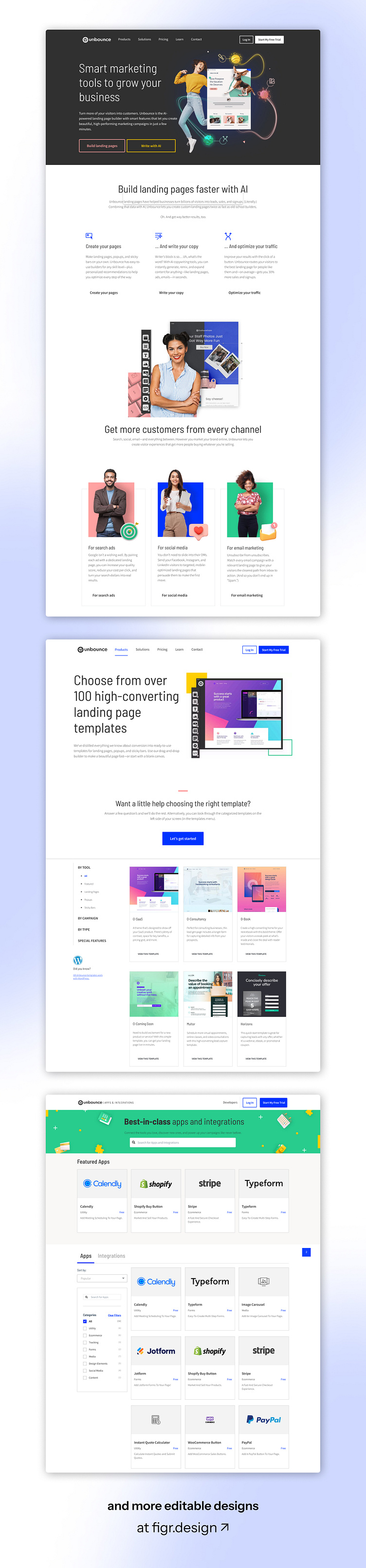 Make Unbounce UI your own by Figr Design on Dribbble