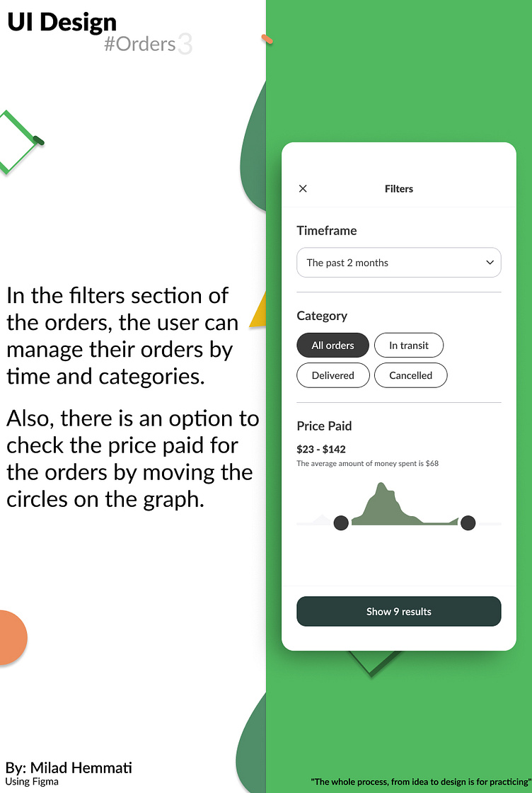 UI Design for IOS shopping app using Figma (Orders Section) by Milad Hemmati on Dribbble