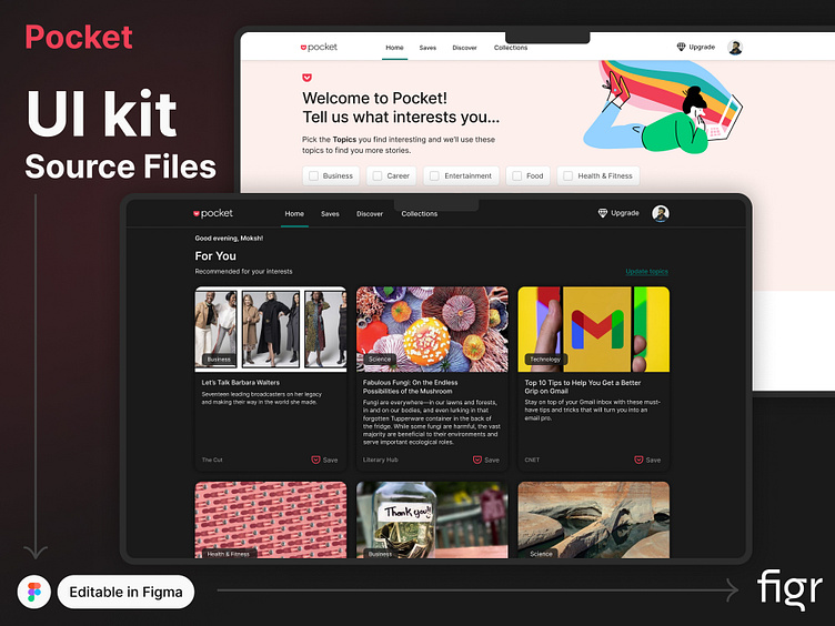 Make Pocket UI your own by Figr Design on Dribbble