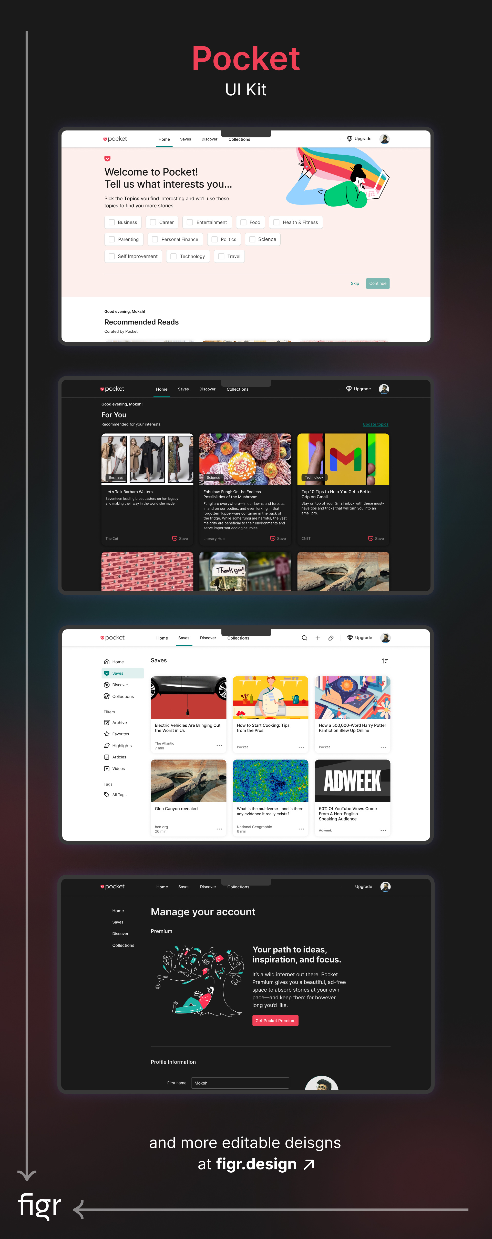 Make Pocket UI your own by Figr Design on Dribbble